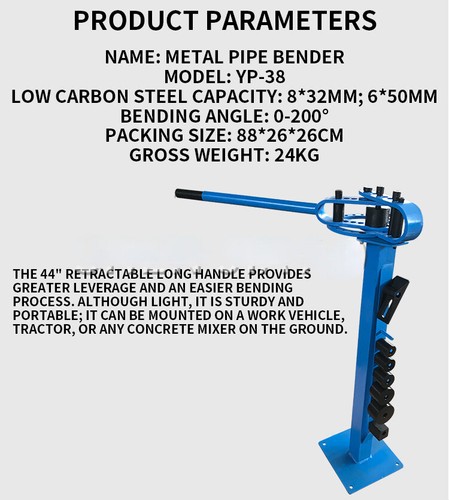 Compact Bender with 7 Dies Mutifunctional 44in Telescopic Tube Bending ...