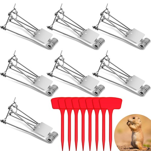 Qualirey 8 Pcs Outdoor Gopher Trap Easy to Set Mole Trap Weather ...