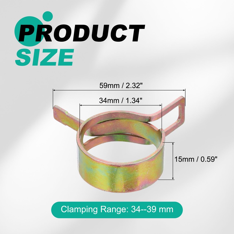 10pcs Spring Band Type Hose Clamps 34mm Silicone Vacuum Pipe Clip ...