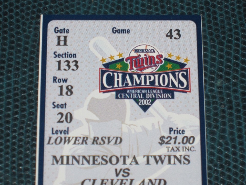 Minnesota Twins METRODOME Ticket Stub July 4 2003 vs Cleveland Indians ...