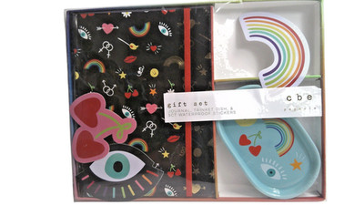CBE Paperie Journal Trinket Dish 3ct Waterproof Stickers Gift Set ...