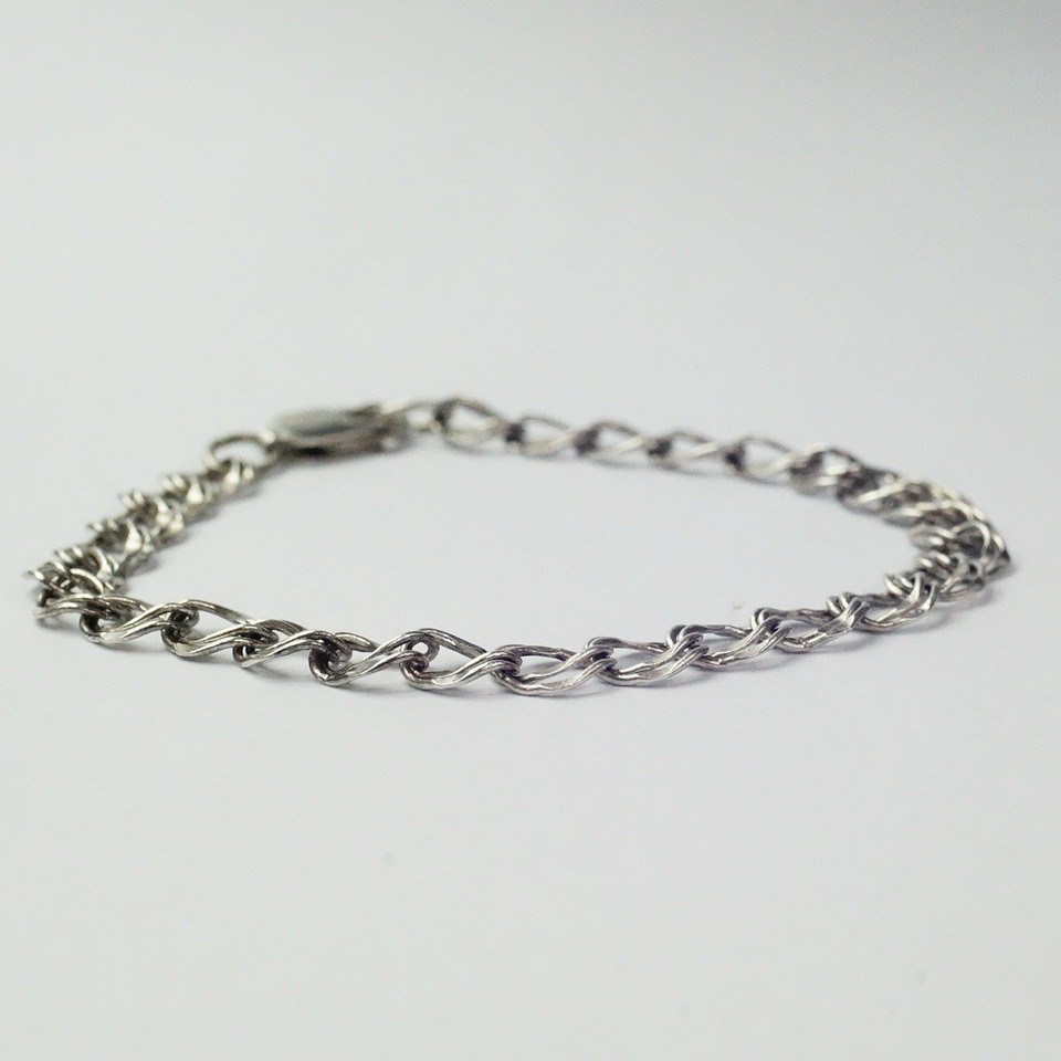 Prochain Sterling Silver Parallelo Double Link Chain Bracelet 7.5” 7 ...