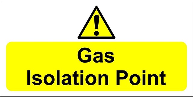 Gas Isolation Point Sign - Self Adhesive Sticker 200mm X 100mm for sale ...