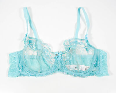 Axami 10131 Aqua Lace Passion Wave Mia Sheer Balconette Underwire Bra ...