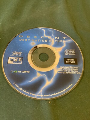 Descent Destination Saturn PC CD-ROM game for MS-DOS 1995 Interplay ...