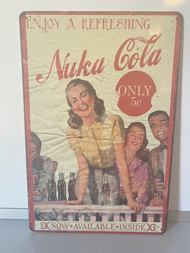 Fallout Nuka Cola Old Time Metal Sign Tin Poster - Pip Boy Quantum New ...