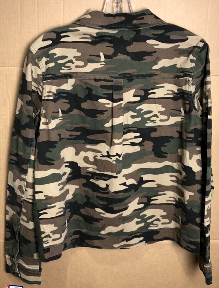 SANCTUARY 2 Pocket Shaket Jacket TAN CAMO size SMALL Camouflage w Side ...