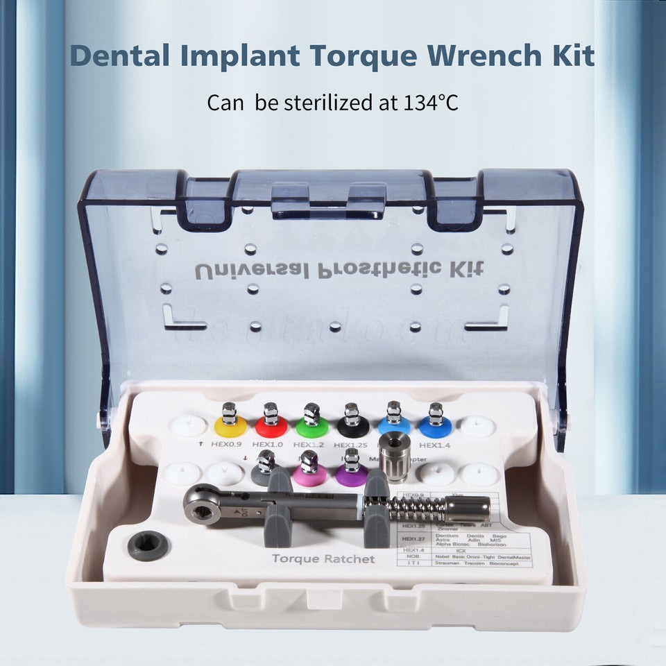 Universal Implant Kit w/9 Drivers 132°C Autoclavable Torque Wrench | eBay