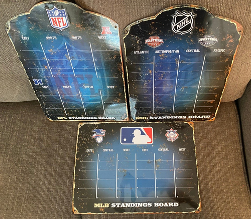 3 STANDINGS BOARD MAGNETS SHOWCASE DISPLAY CHARTS SPORT MAGNETS NHL NFL ...