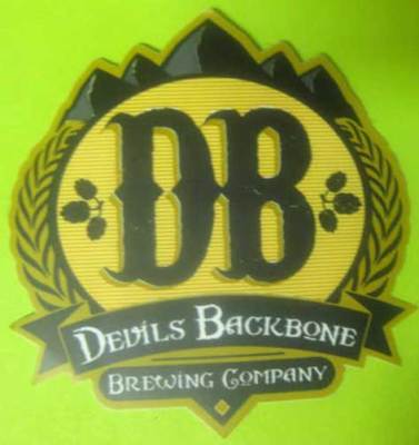 DB, DEVILS BACKBONE BREWING COMPANY Gold Trim Beer STICKER, Lexington ...