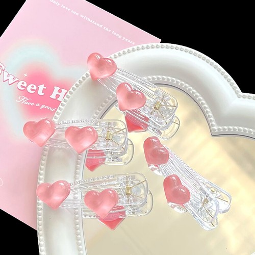 Cute Love Hair Clip Duckbill Clip Clear Hair Pin Bangs Side Clip Woman ...