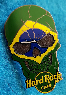 ONLINE HRO BRAZIL BRAZILIAN FLAG SKULL 2018 SERIES Hard Rock Cafe PIN ...