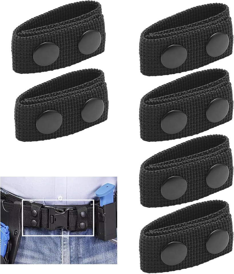 6 Pack Security Duty Belt Keepers, 2 1/4" Wide Nylon Guard Belt Clips ...