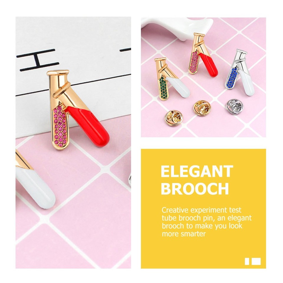 3 Pcs Lightweight Test Tube Badge Scientific Cute Math Science Brooches ...