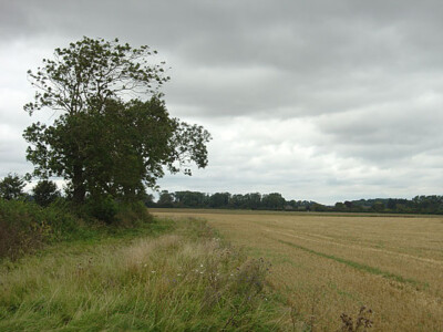 Photo 6x4 Stubblefield under grey skies Willoughton A wide field margin ...