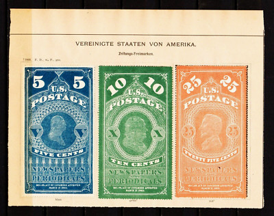 USA 1875, PR5-7 on old album page, MH (4692) | eBay