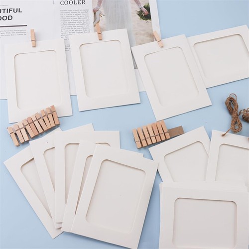 10/20x Cardboard Photo Frames 6"x4" Hanging Bright White Paper Picture ...