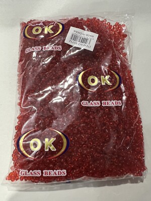 GLASS BEADS RED CHANGO, ELEGGUA CUENTAS DE CRISTAL ELEKES COLLARES ...