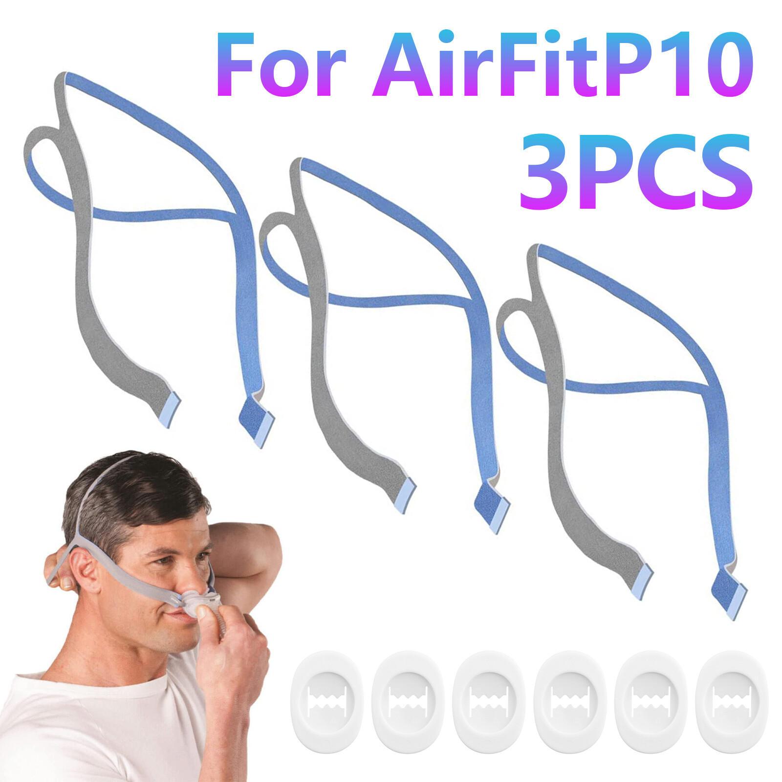 Replacement Headgear strap for ResMed Airfit P10 Nasal Pillow CPAP Mask ...