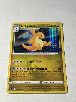 Pokemon TCG Exclusive Dragonite 131/195 Silver Tempest Stamped Promo NM ...