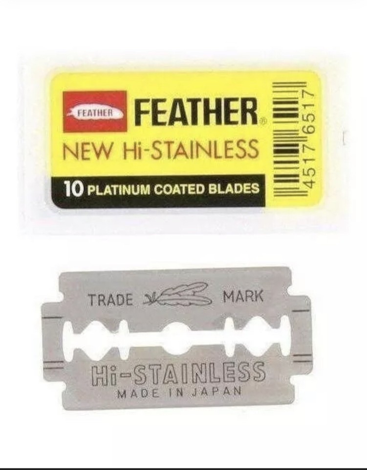 100X Feather Shaving Razor Blades Stainless Double Edge Original Made ...