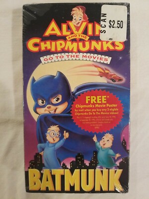 BATMUNK SEALED NEW VHS ALVIN AND THE CHIPMUNK GO TO THE MOVIES RARE ...