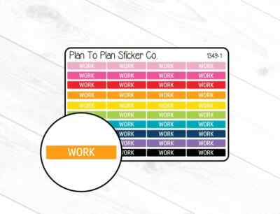 1349-1 Work Headers Planner Stickers. | eBay
