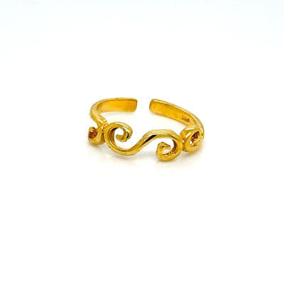 Azaggi Gold Plated over .925 Sterling Silver Curls Adjustable Toe Ring ...