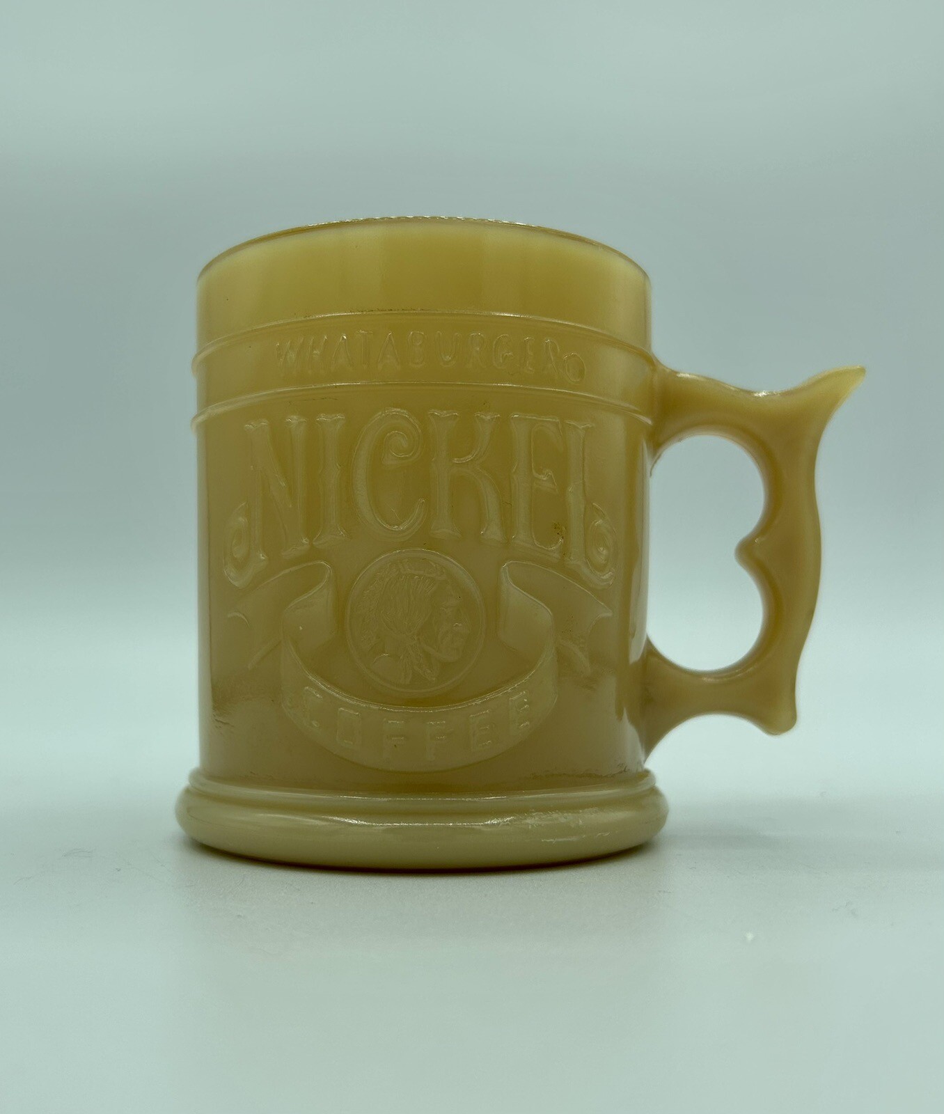 Vintage Whataburger Butterscotch Buffalo Nickel Coffee Mug Cup Pistol ...