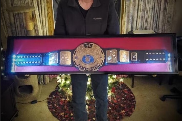 Wrestling Belt Display Case Solid Wood WWE MMA Boxing Championship ...