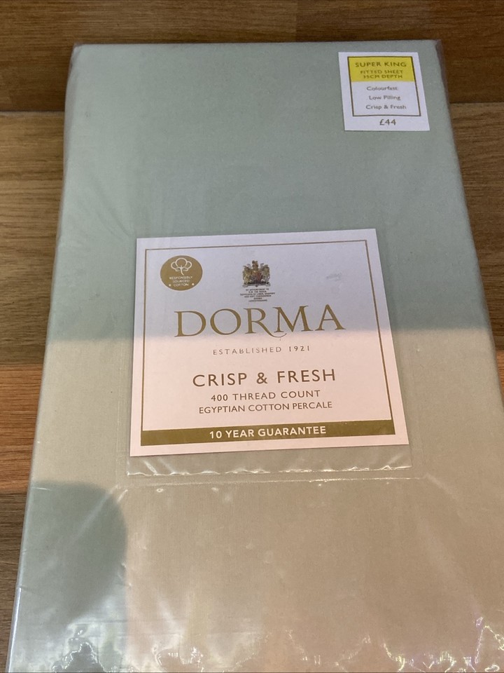 Dorma 400 Thread Count Super King Size Fitted Sheet 32cm Crisp & Fresh ...