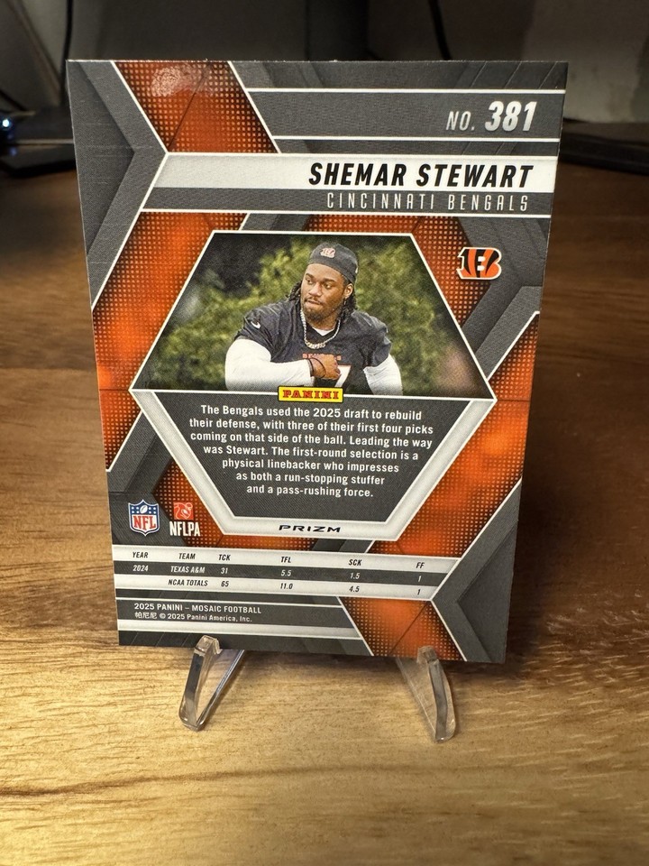 Shemar Stewart #381 2025 Panini Mosaic Reactive Yellow RC | eBay