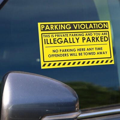 MESS Illegal Parking Violation Stickers - 100/Pack - Yellow - 8x5 in | eBay