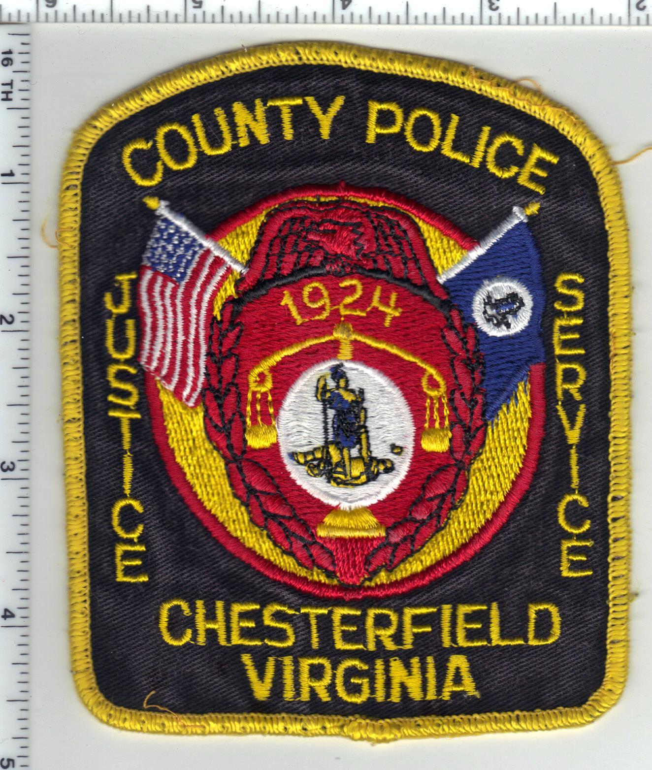 Chesterfield County Police (Virginia) Uniform Take-Off Shoulder Patch ...