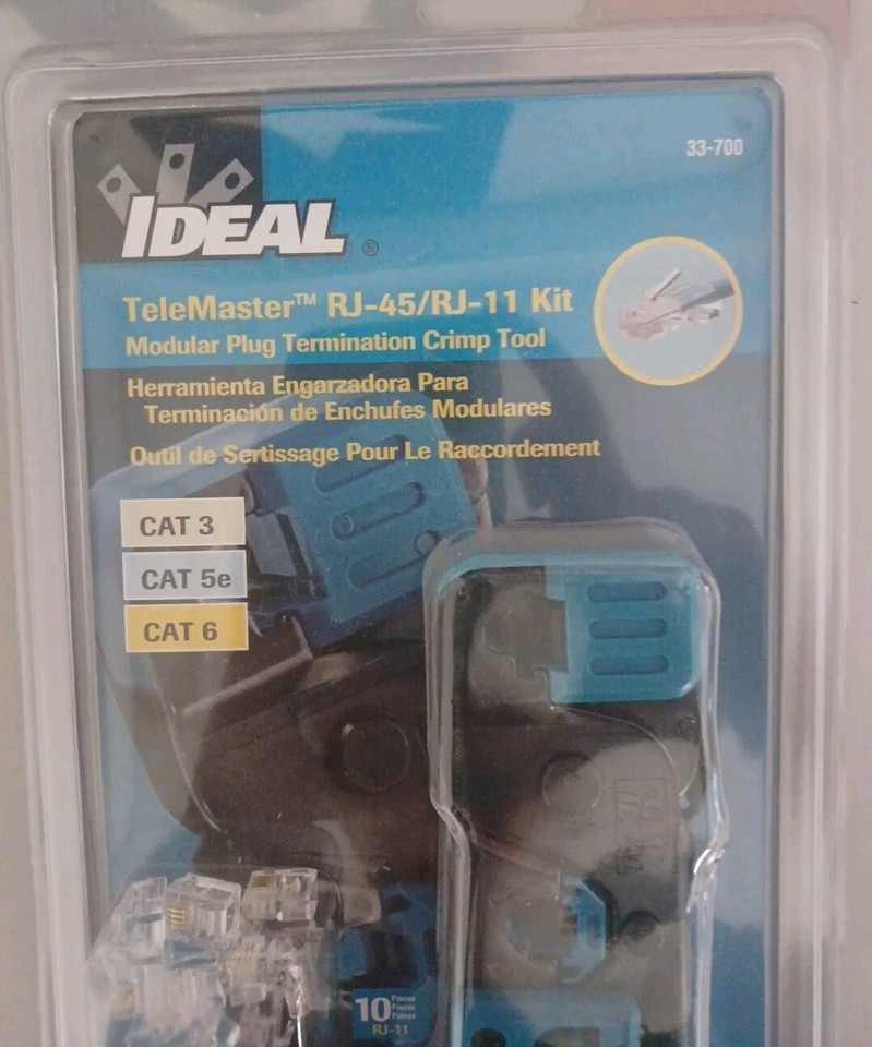 Ideal Telemaster RJ-45/RJ-11 Kit Modular Plug Termination Crimp Tool ...