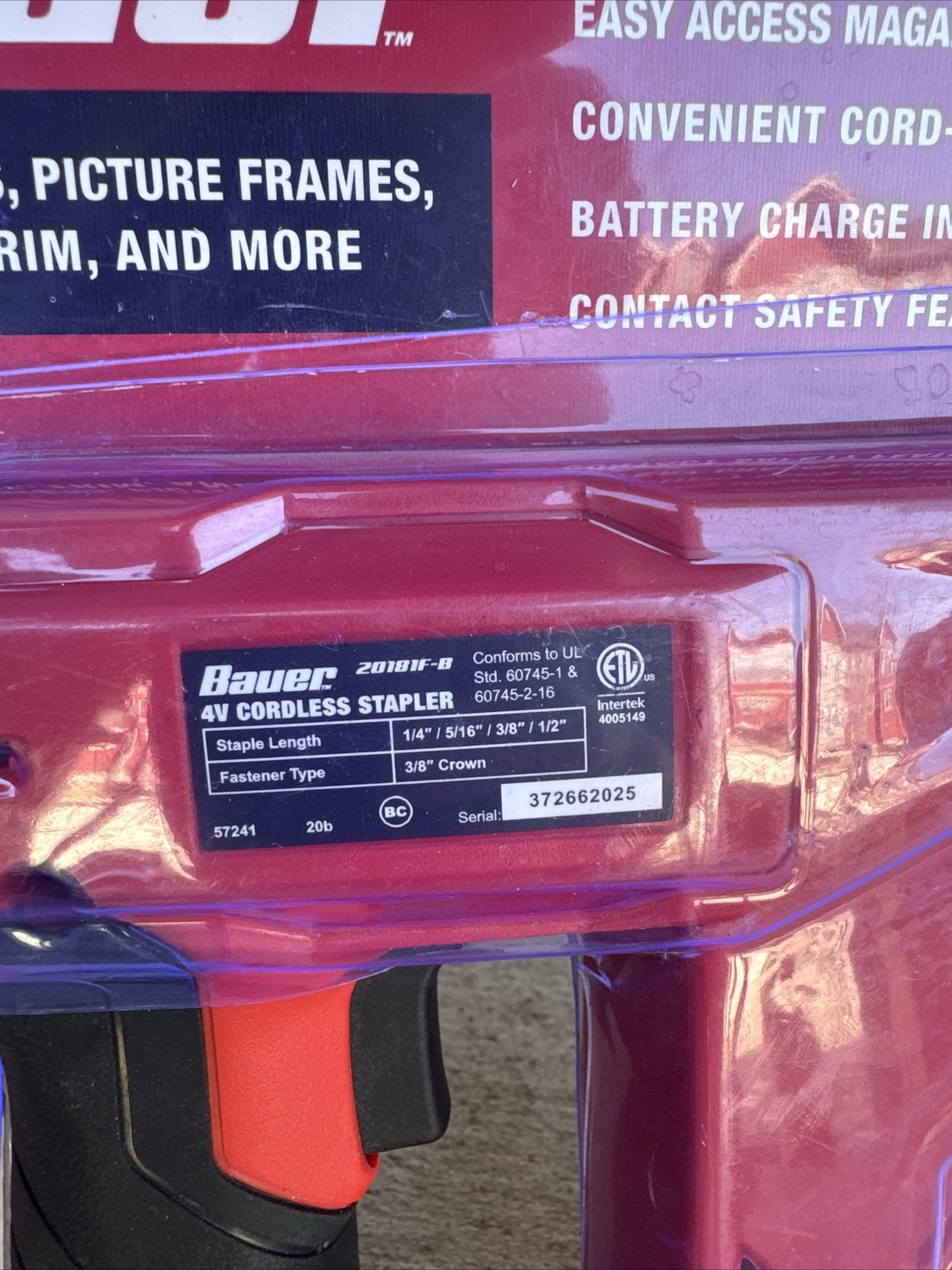 Bauer 20181f-8 4v Power Electric Cordless Stapler 57241 for sale online ...