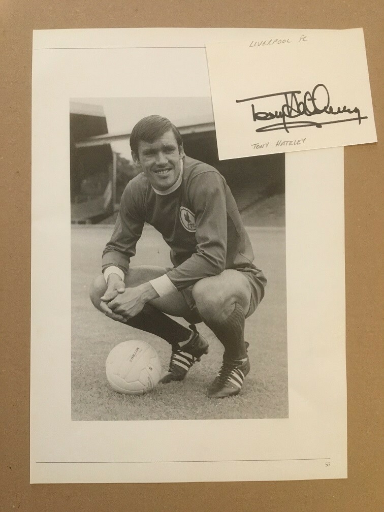 Signed CARD with picture of the TONY HATELEY the late LIVERPOOL ...
