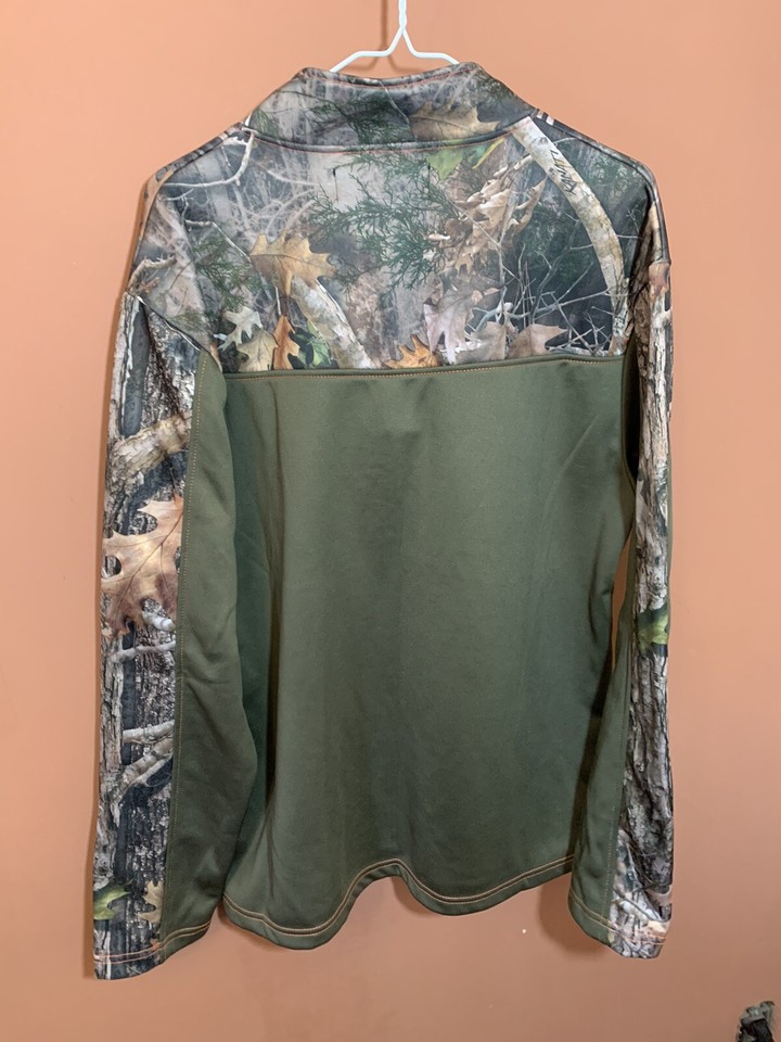 True Timber Camo Jacket Men’s Size L Dark Green Camouflage Quarter Zip ...