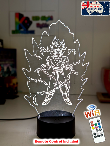 DRAGON BALL Z SUPER GOKU 3D LED Battery USB Night Light 7 Colour ...