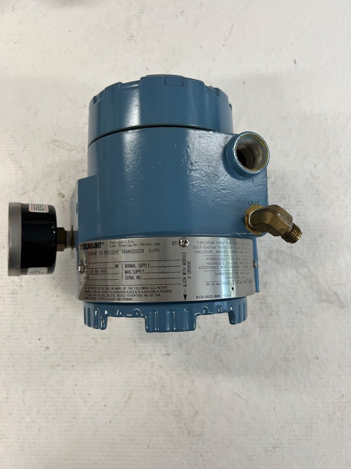Rosemount Current to Pressure Transducer I/P 3311DM1W1B1F1K5 4-20 mA 6 ...