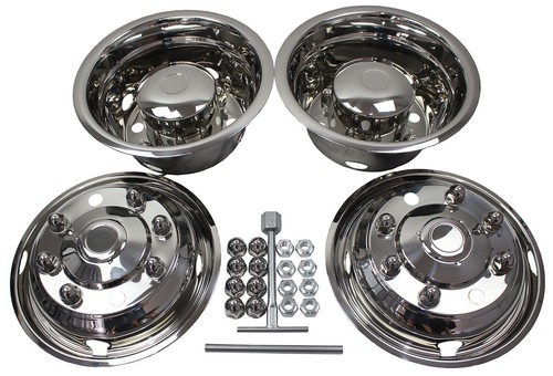 19.5" 8 LUG Stainless Dually Wheel Simulators For FORD F650 2004-2021 ...