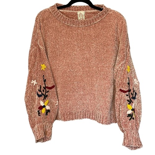 Sadie & Sage | Light pink chenille sweater cottage core twee boxy ...