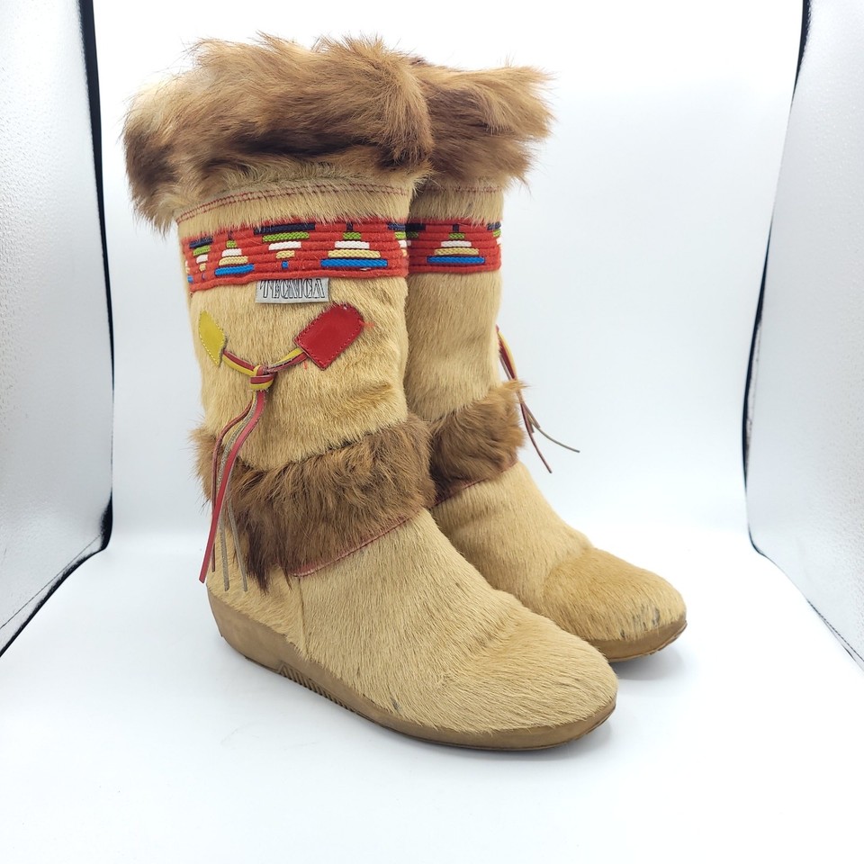 Vintage Tecnica Apres Fur Winter Ski Boots Made Italy Women's Size 38 ...