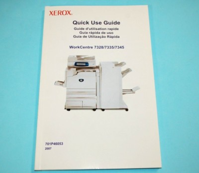 XEROX Quick Use Guide WorkCentre 7328 /7335 /7345 User Manual Book | eBay