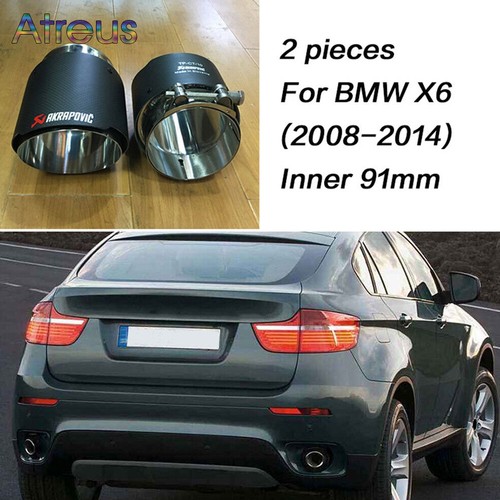 Carbon Fiber Exhaust Tips For BMW X6 2008-2014 Car Akrapovic Muffler ...