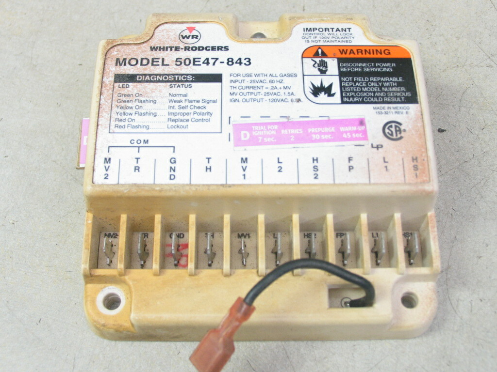 White Rodgers 50E47-843 Universal HSI Ignition Furnace Control Module ...