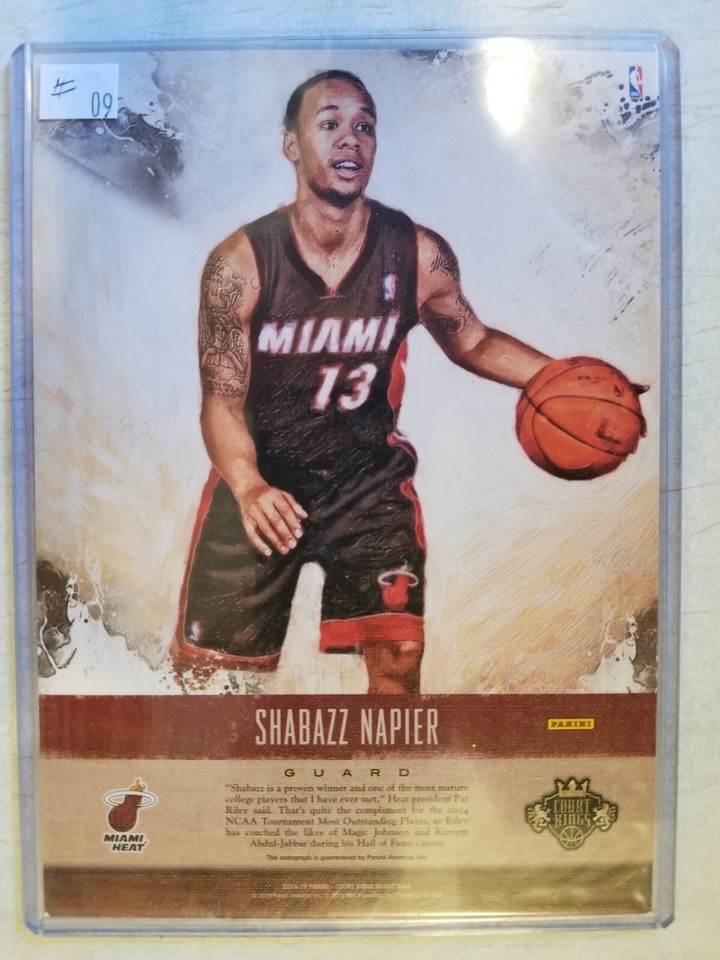 2014-15 PANINI COURT KINGS ROOKIE AUTOGRAPHED SHABAZZ NAPIER 5x7 BOX ...