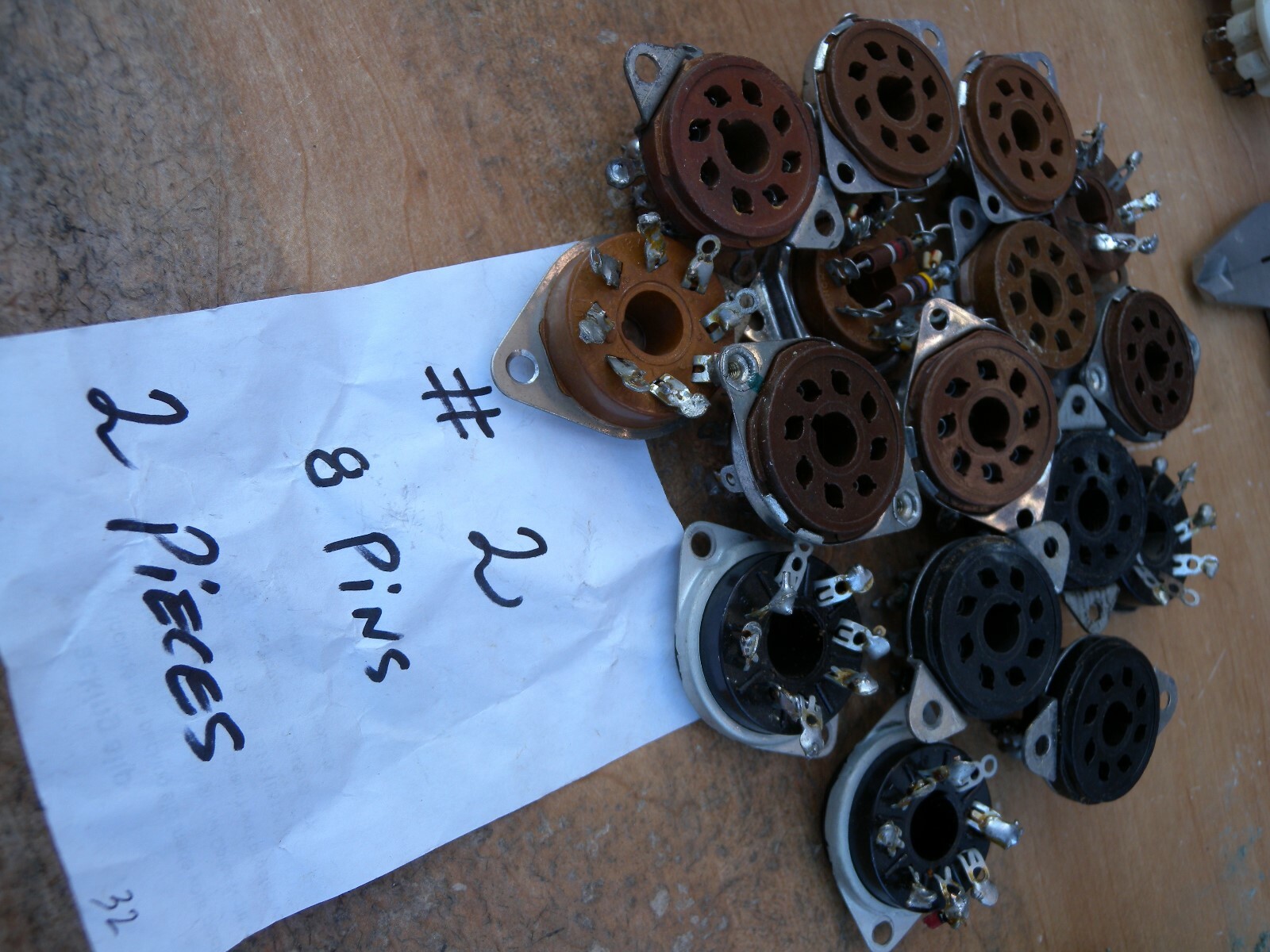 2 pcs 8 pins socket for tubes el34/6l6/6v6/7591. good condition. u.s.a ...