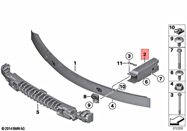 Genuine BMW X3 X4 M F25 F26 X3 18d 18i Deformation Element Left ...