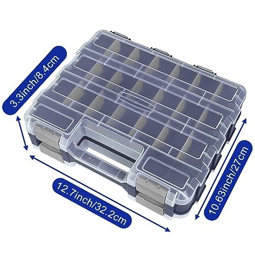 Double Side Tool Box Organizer Hardware Storage Box Portable Small ...